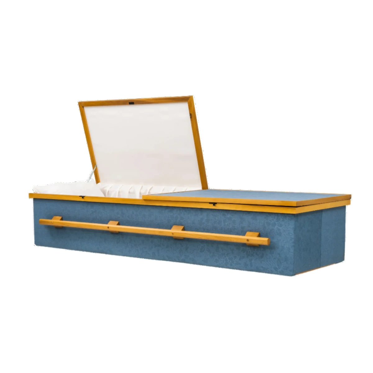 Blue and Gold Cloth Casket - Empire Caskets