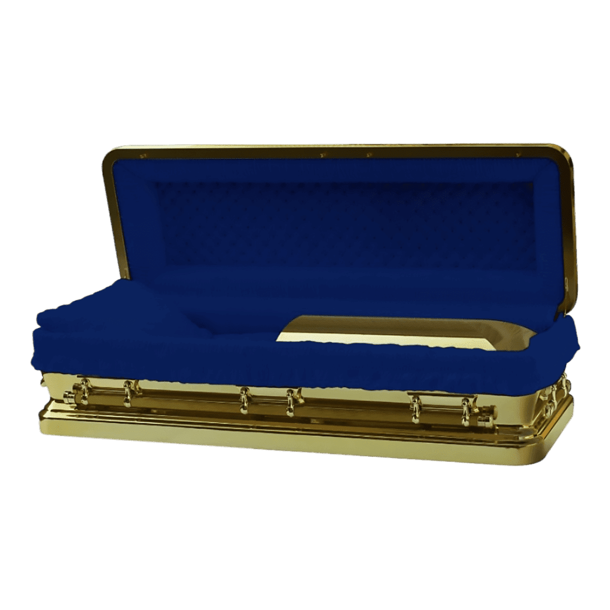 Gold Chrome Casket Full Couch - Empire Caskets