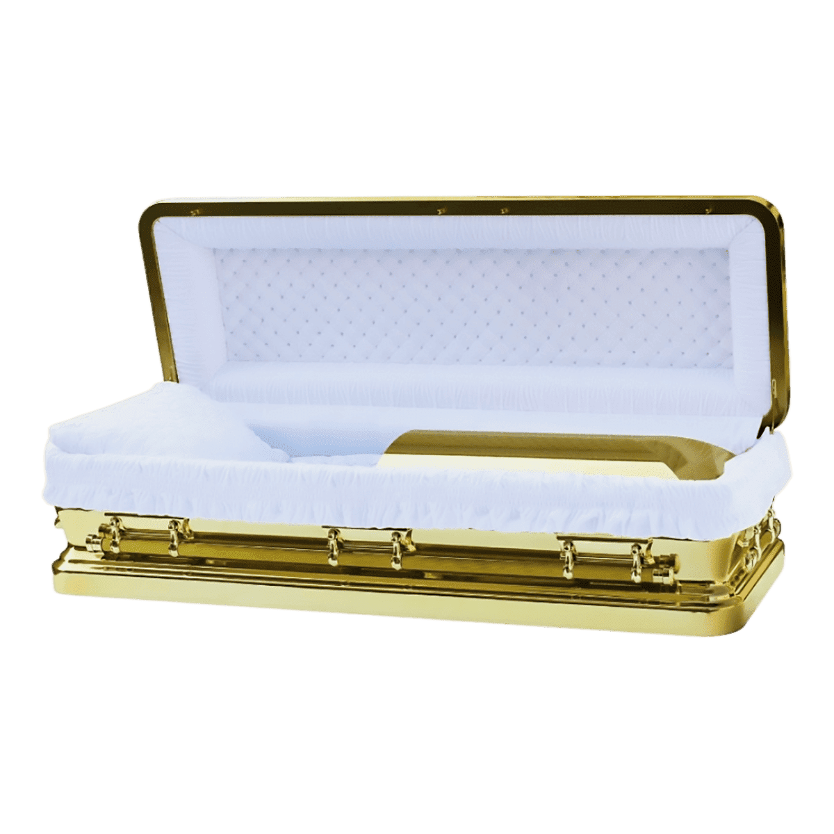 Gold Chrome Casket Full Couch - Empire Caskets