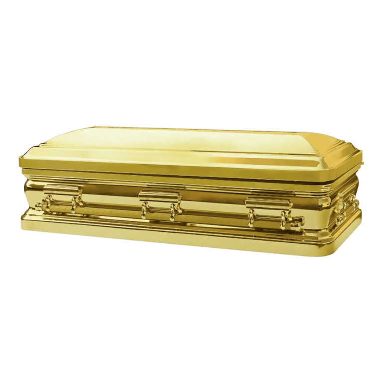 Gold Chrome Casket Full Couch - Empire Caskets