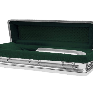 Silver Chrome Casket Full Couch - Empire Caskets