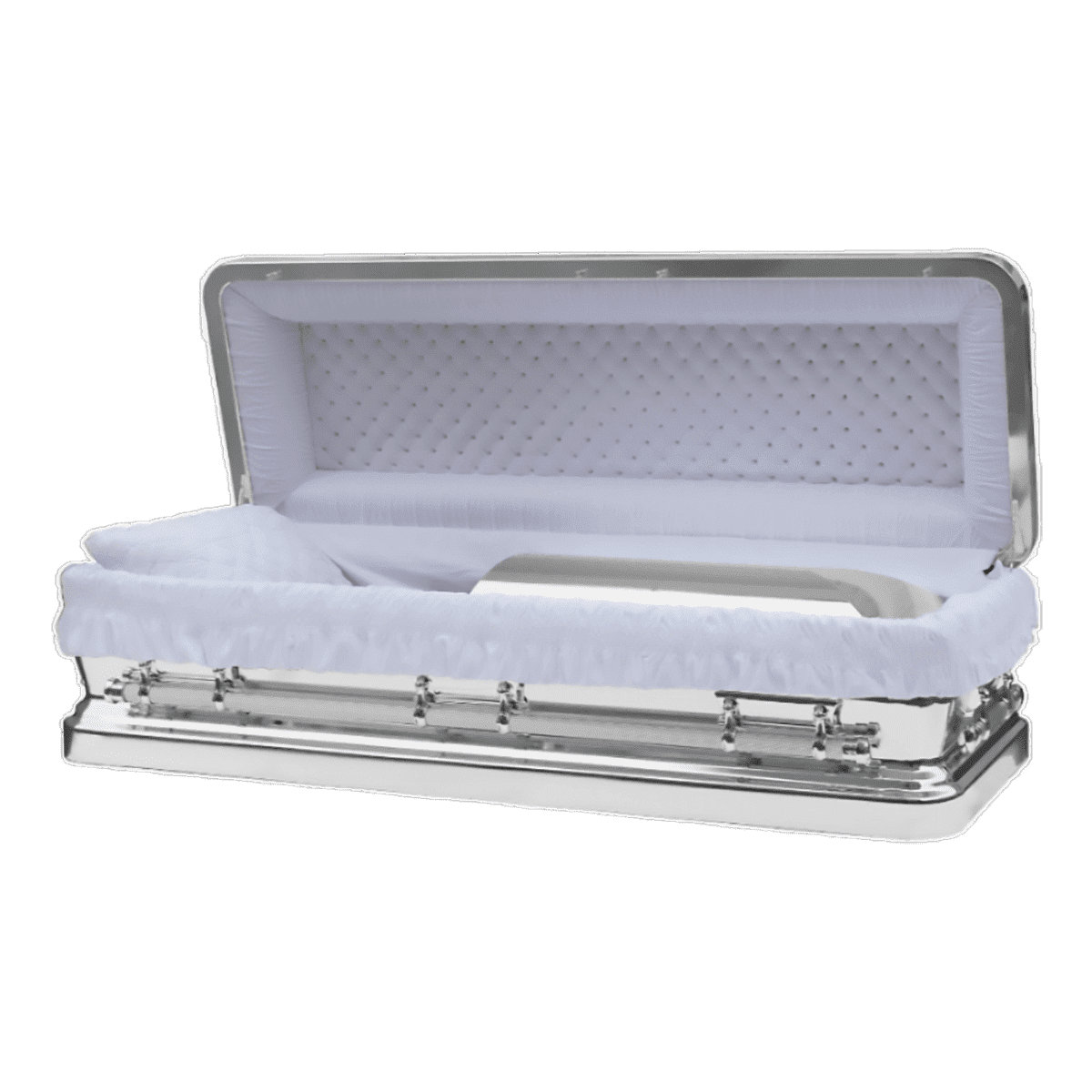 Silver Chrome Casket Full Couch - Empire Caskets