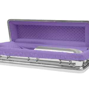 Silver Chrome Casket Full Couch - Empire Caskets